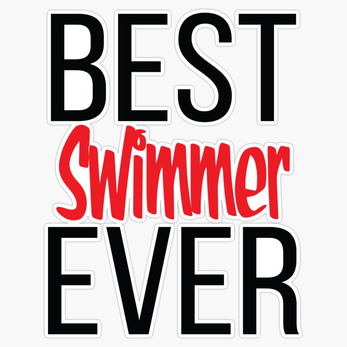 Maneki Best Swimmer Ever Er, Phone Decal Water Bottle Stickers Car ...