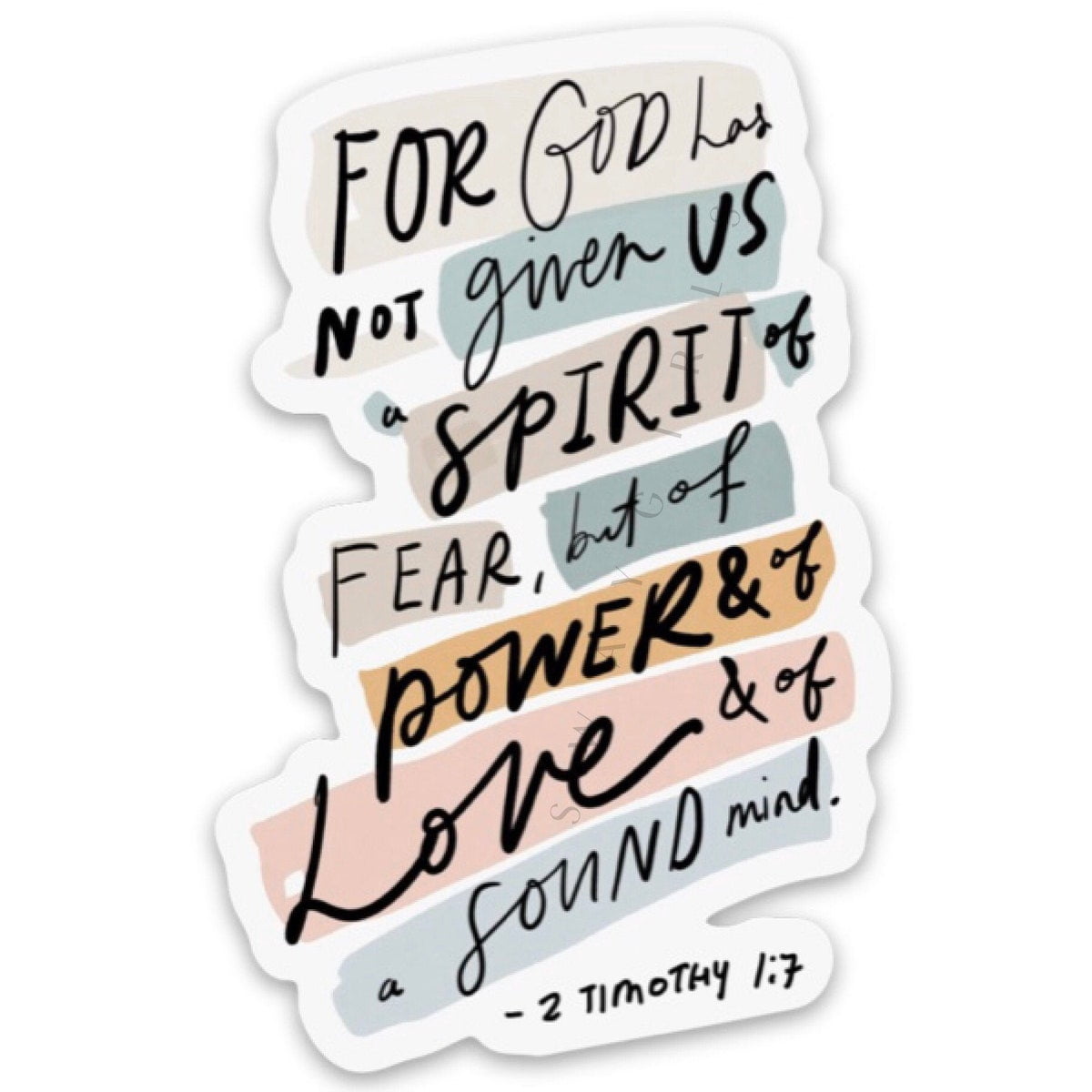 Maneki Bible Verse Sticker Christian Sticker 2 Timothy Sticker, Phone Decal Water Bottle ...