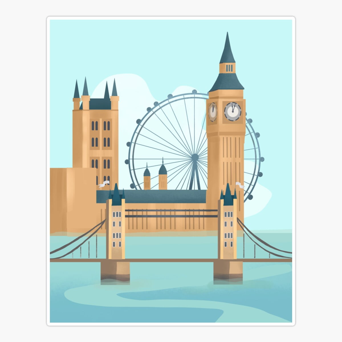 Maneki Big Beg, London Sticker, Phone Decal Water Bottle Stickers Car ...