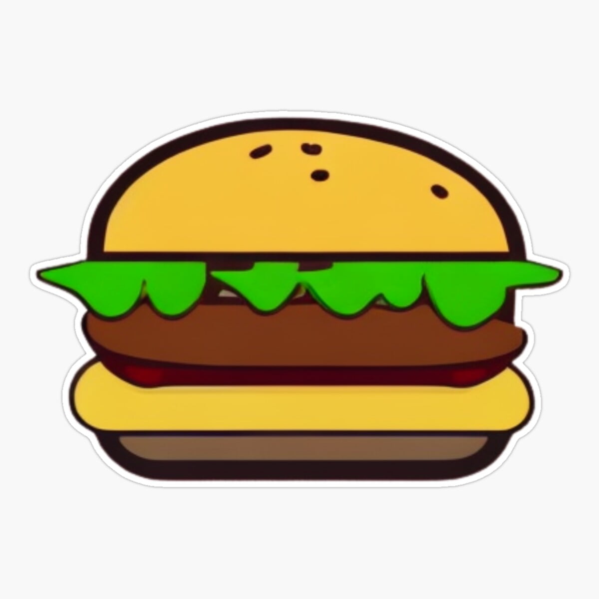 Maneki Big Bite Burger - Cheesy Delight - Hamburger Happiness Sticker ...