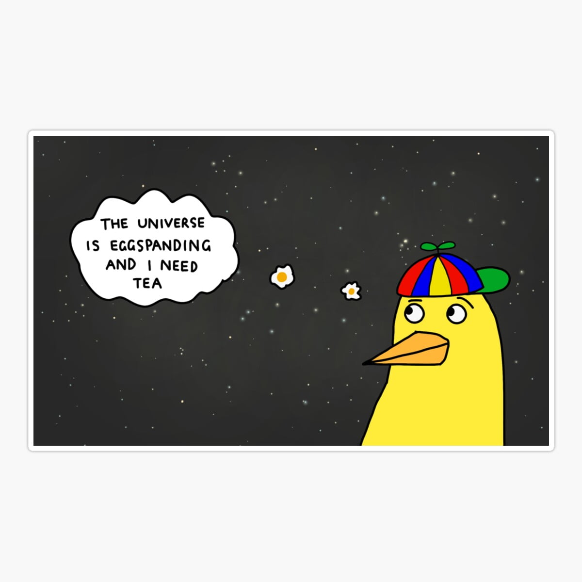 Maneki Big Chicken Thoughts Sticker, Phone Decal Water Bottle Stickers ...