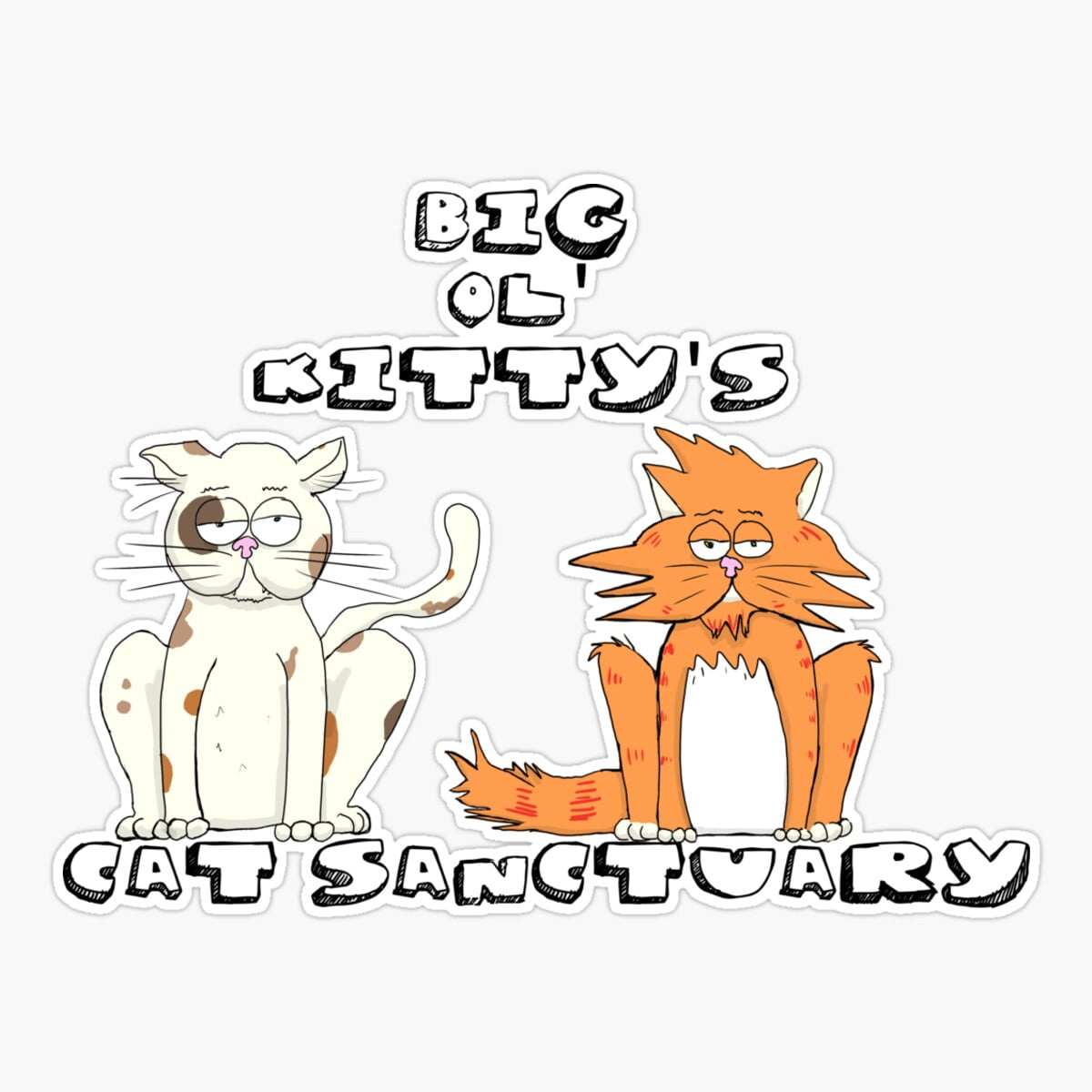 Maneki Big Ol' Kitty'S Cat Sanctuary Er, Phone Decal Water Bottle Stickers Car Decals, Funny ...