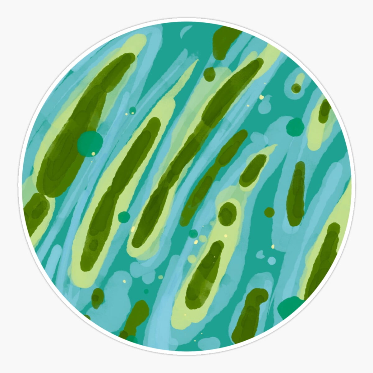 Maneki Biological Abstract Orm In Circle Sticker, Phone Decal Water ...