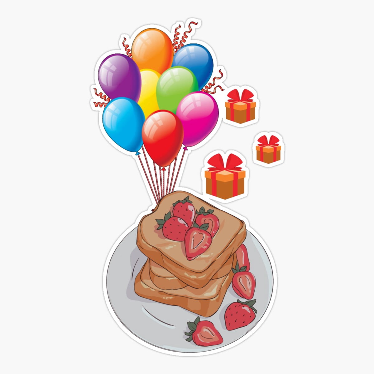 Maneki Birthday Toast Sticker, Phone Decal Water Bottle Stickers Car ...