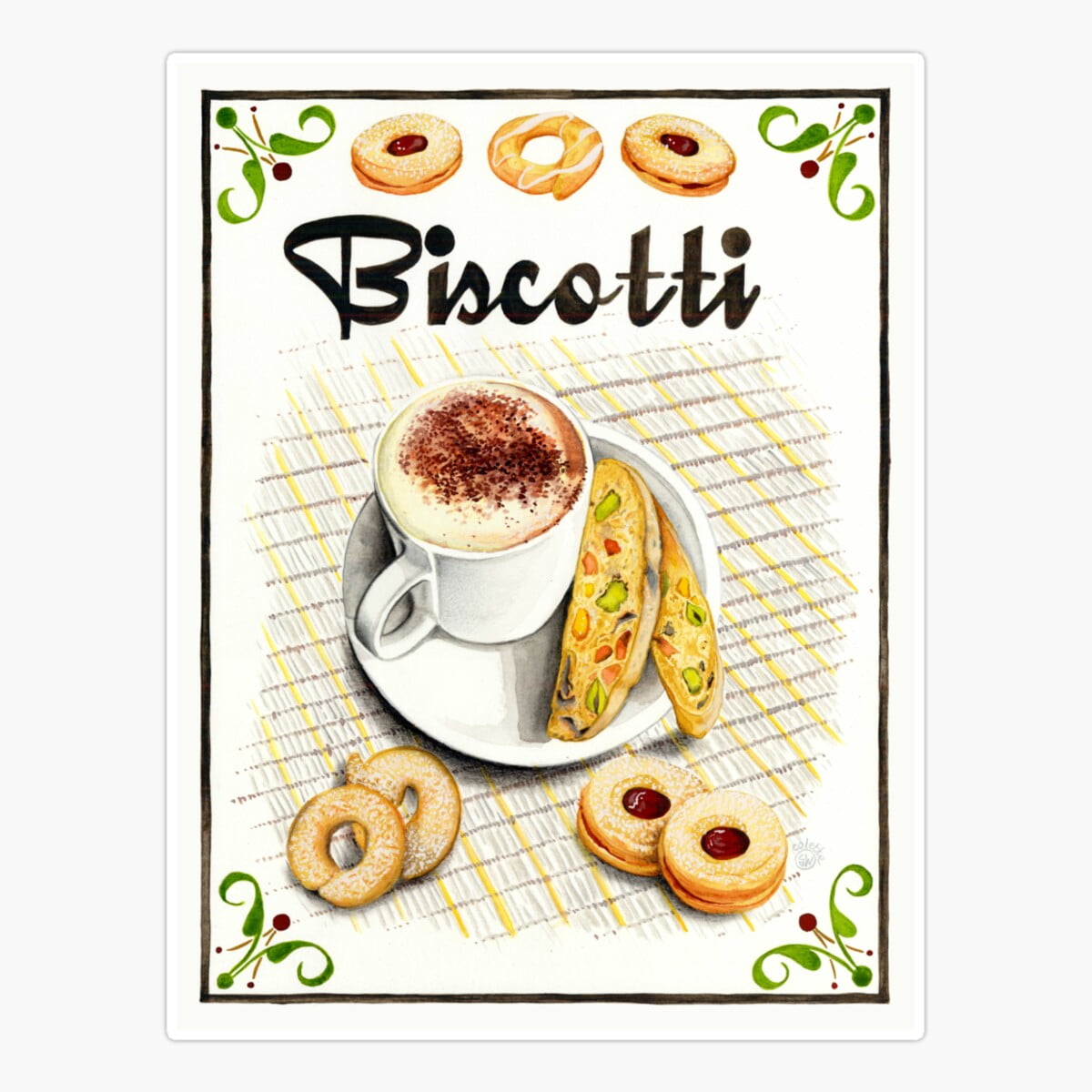 Maneki Biscotti Sticker, Phone Decal Water Bottle Stickers Car Decals ...