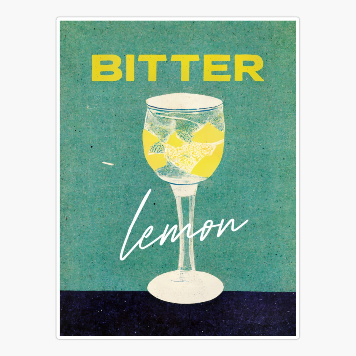 Maneki Bitter Lemon Retro Cocktail Poster On Barshel Bar Prints ...
