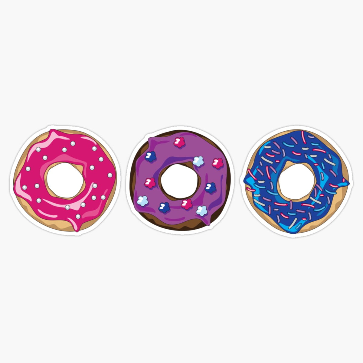 Maneki Biual Pride Donuts Er, Phone Decal Water Bottle Stickers Car ...