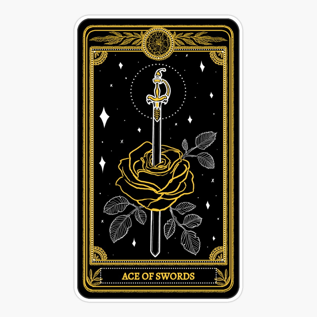 Maneki Black And Gold Age O Swords Tarot Card Er, Phone Decal Water ...