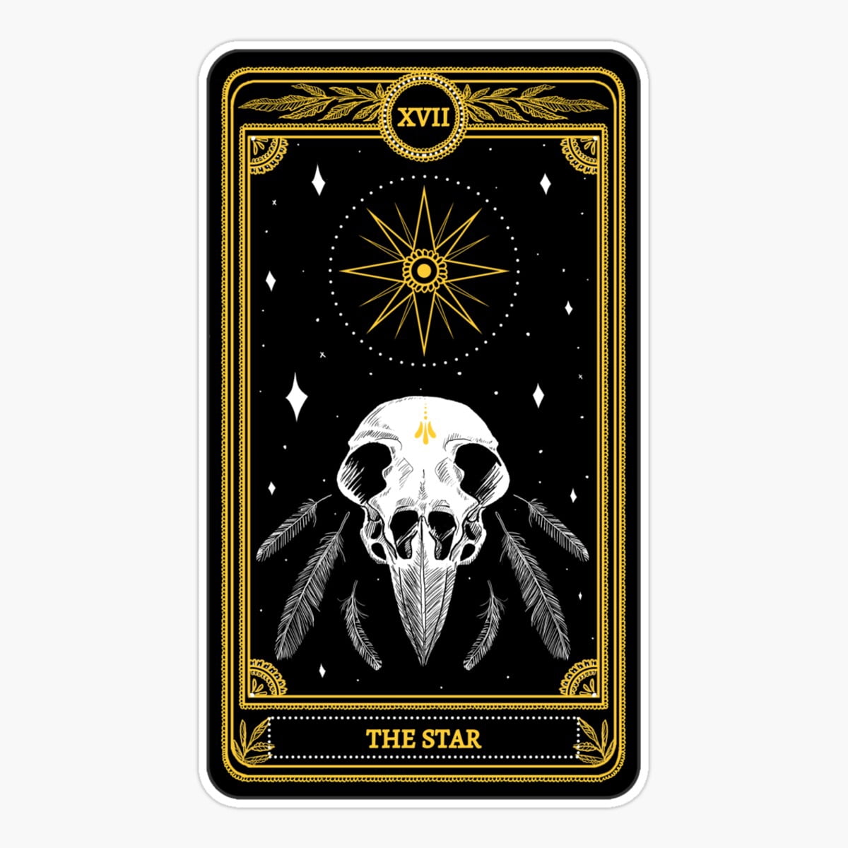 Maneki Black And Gold The Star Tarot Card Er, Phone Decal Water Bottle ...