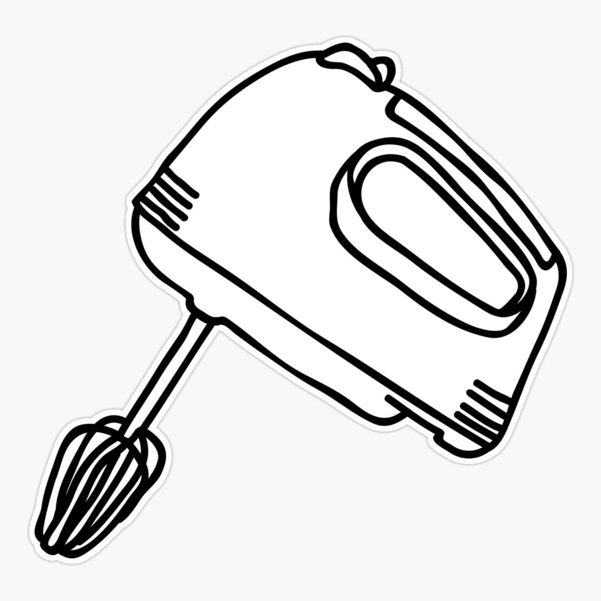 Maneki Black And White Hand Mixer Sticker, Phone Decal Water Bottle ...