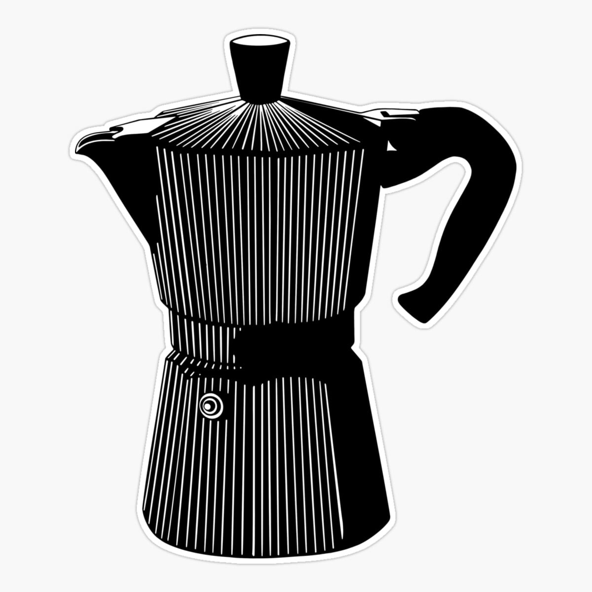 Maneki Black And White Mocha Pot Sticker, Phone Decal Water Bottle ...