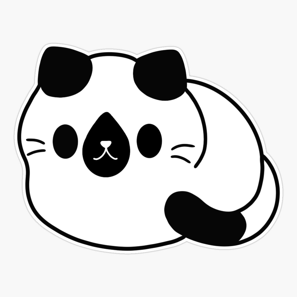 Maneki Black And White Siamese Cat Loa Drawing Sticker, Phone Decal ...