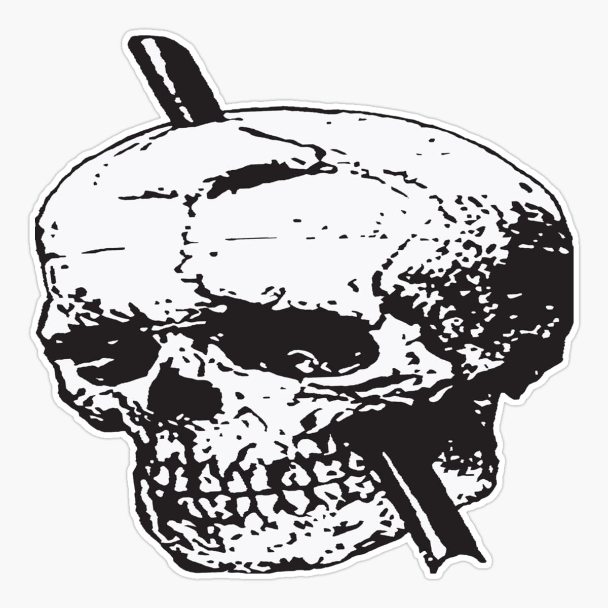 Maneki Black And White Skull O Phineas Gage With Tamping Iron Vector Er ...