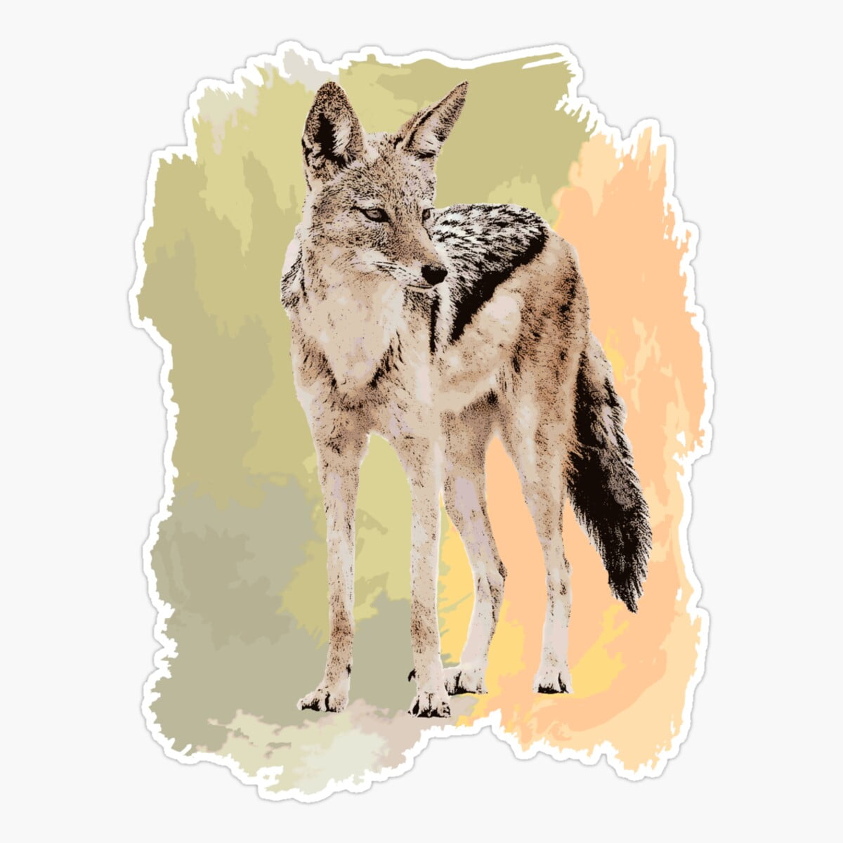 Maneki Black-Backed Jackal Watercolor Artwork For Jackal Fans Er, Phone ...