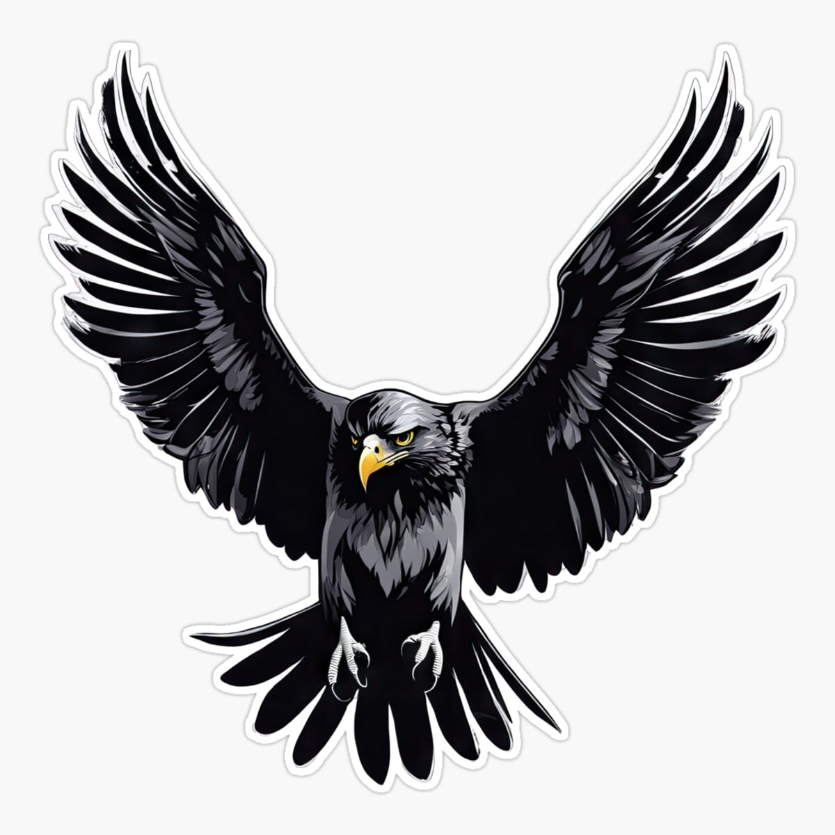 Maneki Black Big Wings Hawk Er, Phone Decal Water Bottle Stickers Car ...