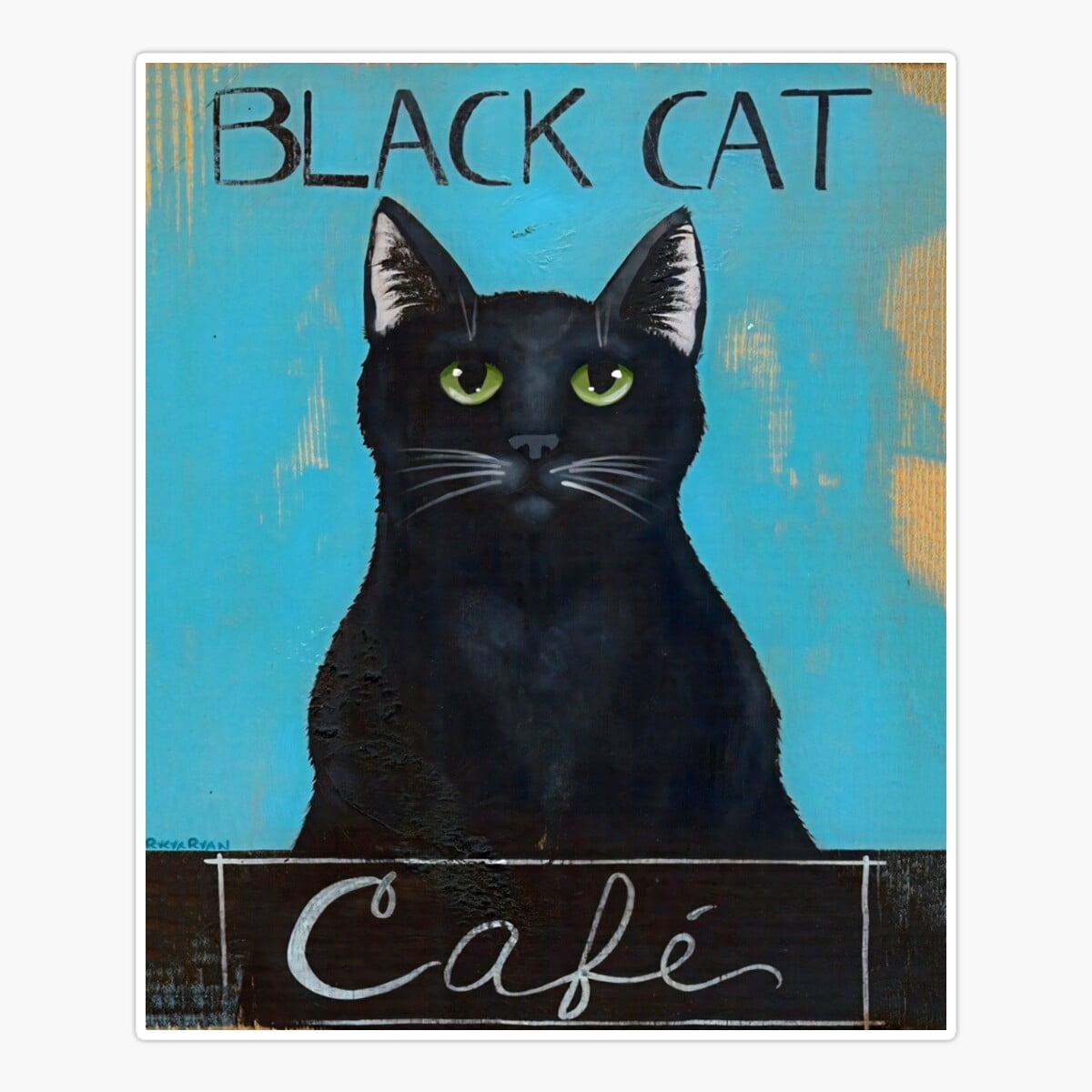 Maneki Black Cat Cae Sticker, Phone Decal Water Bottle Stickers Car ...