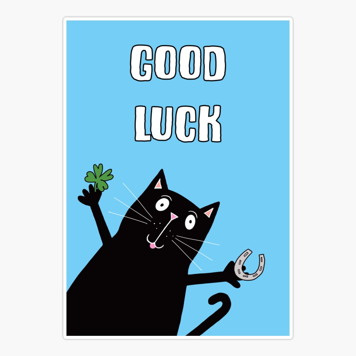Maneki Black Cat Good Luck Sticker, Phone Decal Water Bottle Stickers ...