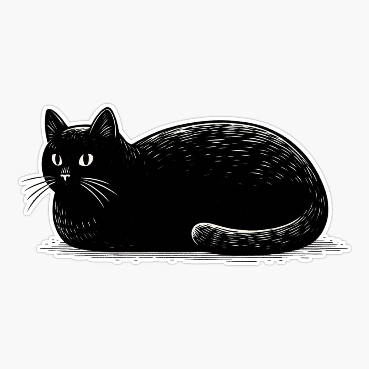 Maneki Black Cat Loa Sticker, Phone Decal Water Bottle Stickers Car ...