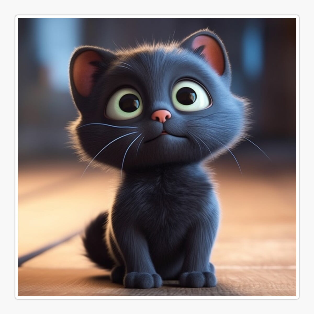 Maneki Black Cat Merlin Sticker, Phone Decal Water Bottle Stickers Car ...