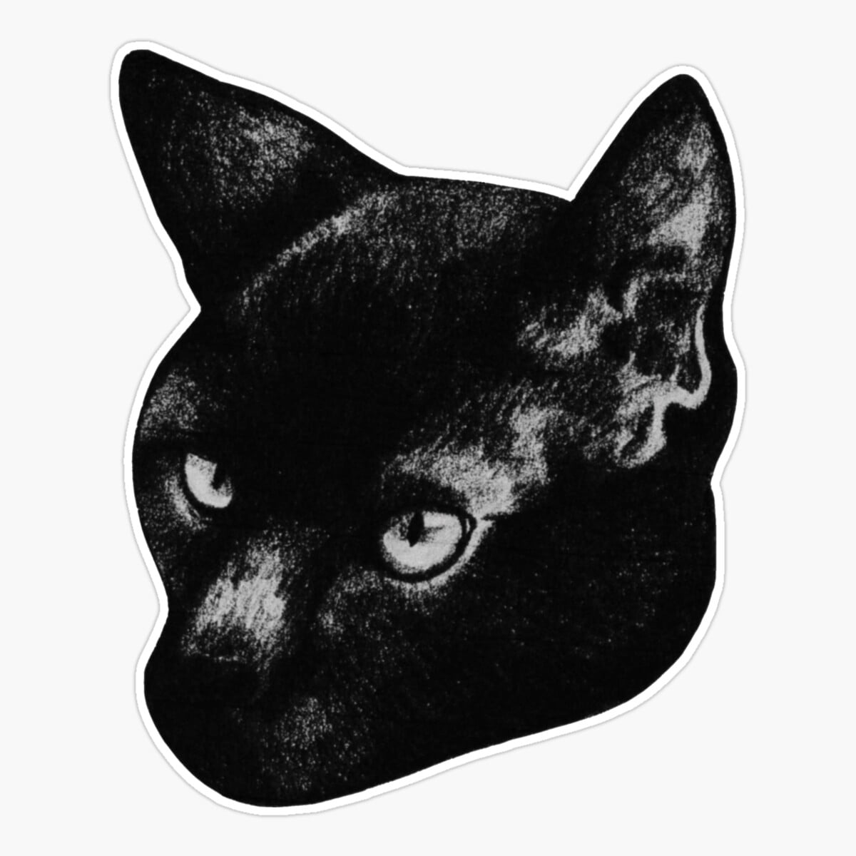 Maneki Black Cat Realistic Portrait #2 Sticker, Phone Decal Water ...