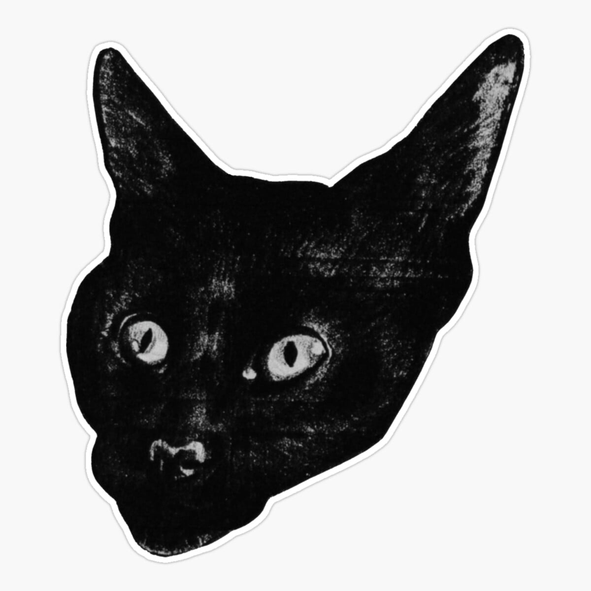 Maneki Black Cat Realistic Portrait #3 Sticker, Phone Decal Water ...