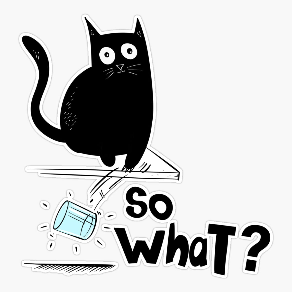 Maneki Black Cat - So What Sticker, Phone Decal Water Bottle Stickers ...