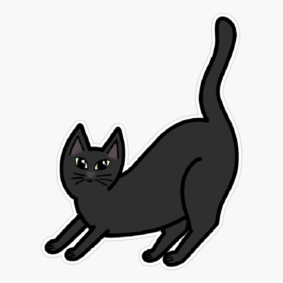 Maneki Black Cat Sticker, Phone Decal Water Bottle Stickers Car Decals ...