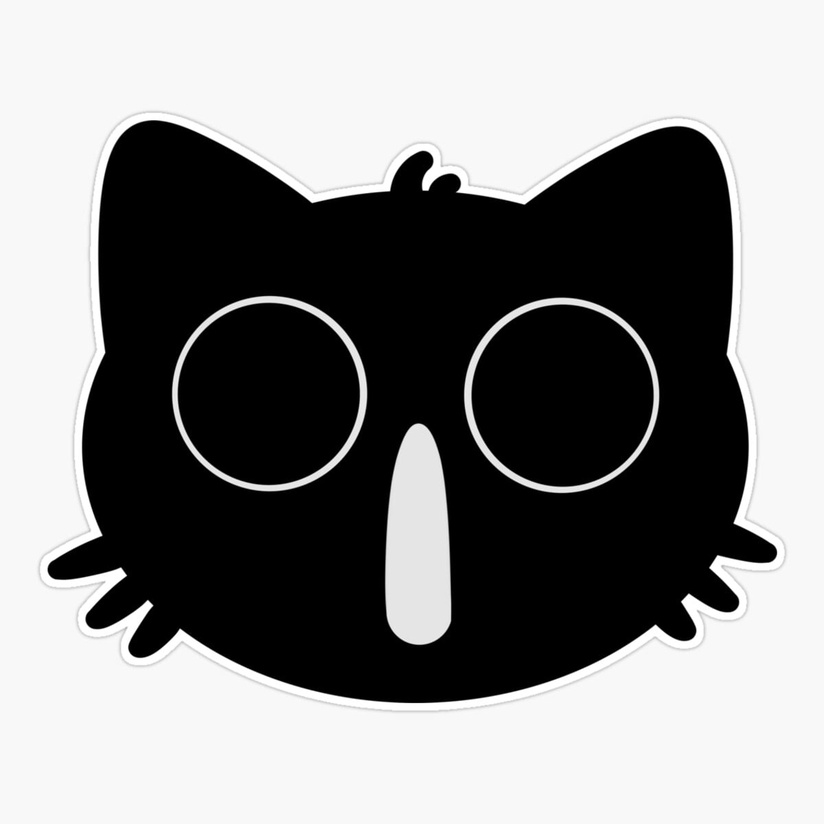 Maneki Black Cat Surprised Sticker, Phone Decal Water Bottle Stickers ...