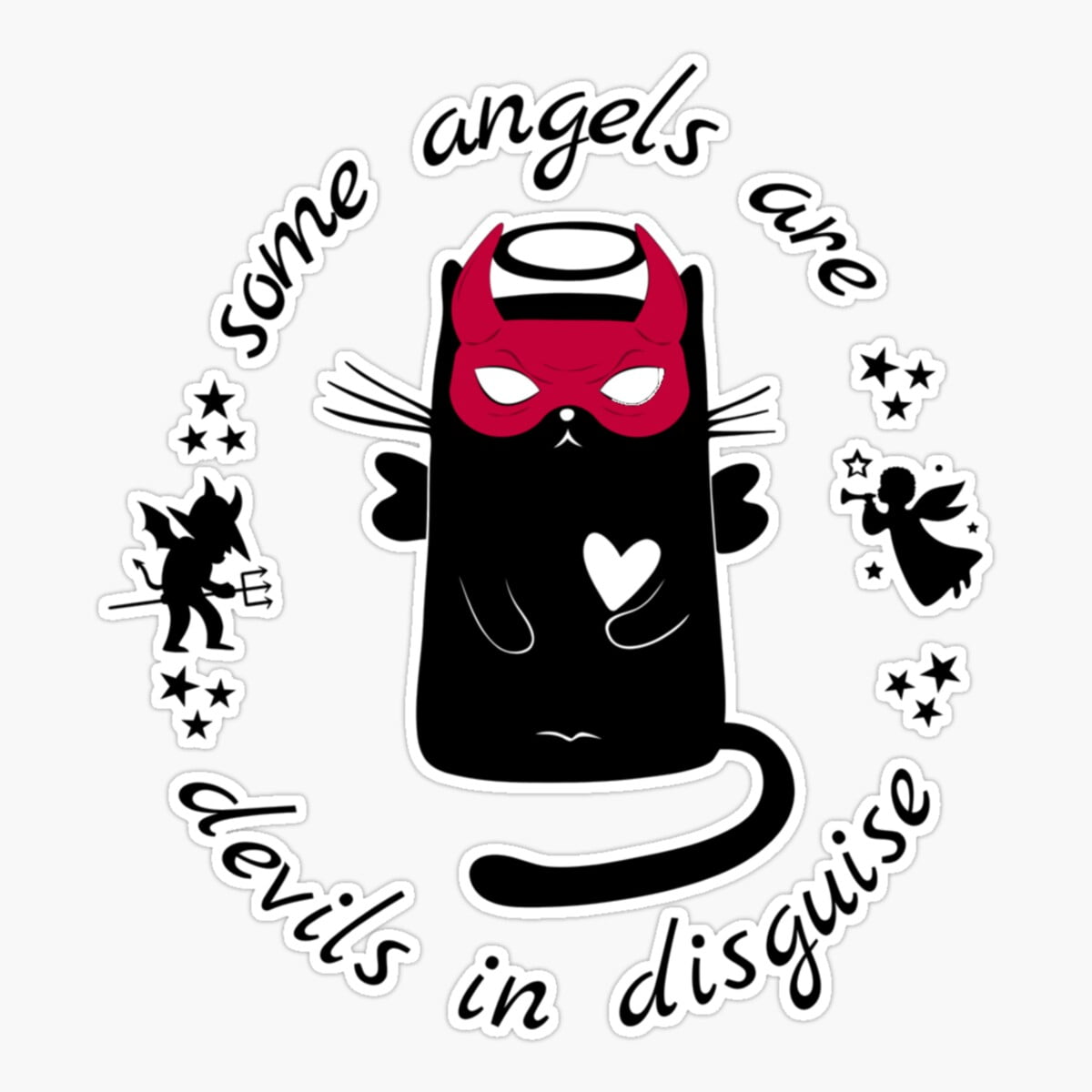 Maneki Black Evil Cat Sticker, Phone Decal Water Bottle Stickers Car ...