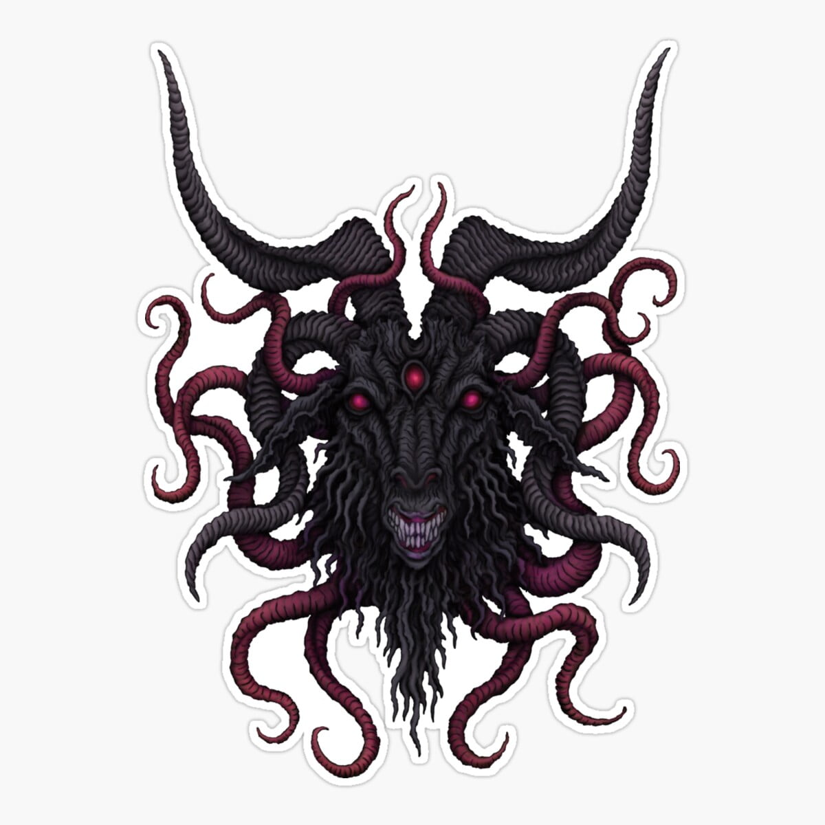 Maneki Black Goat Head - Azhmodai 23 Er, Phone Decal Water Bottle ...