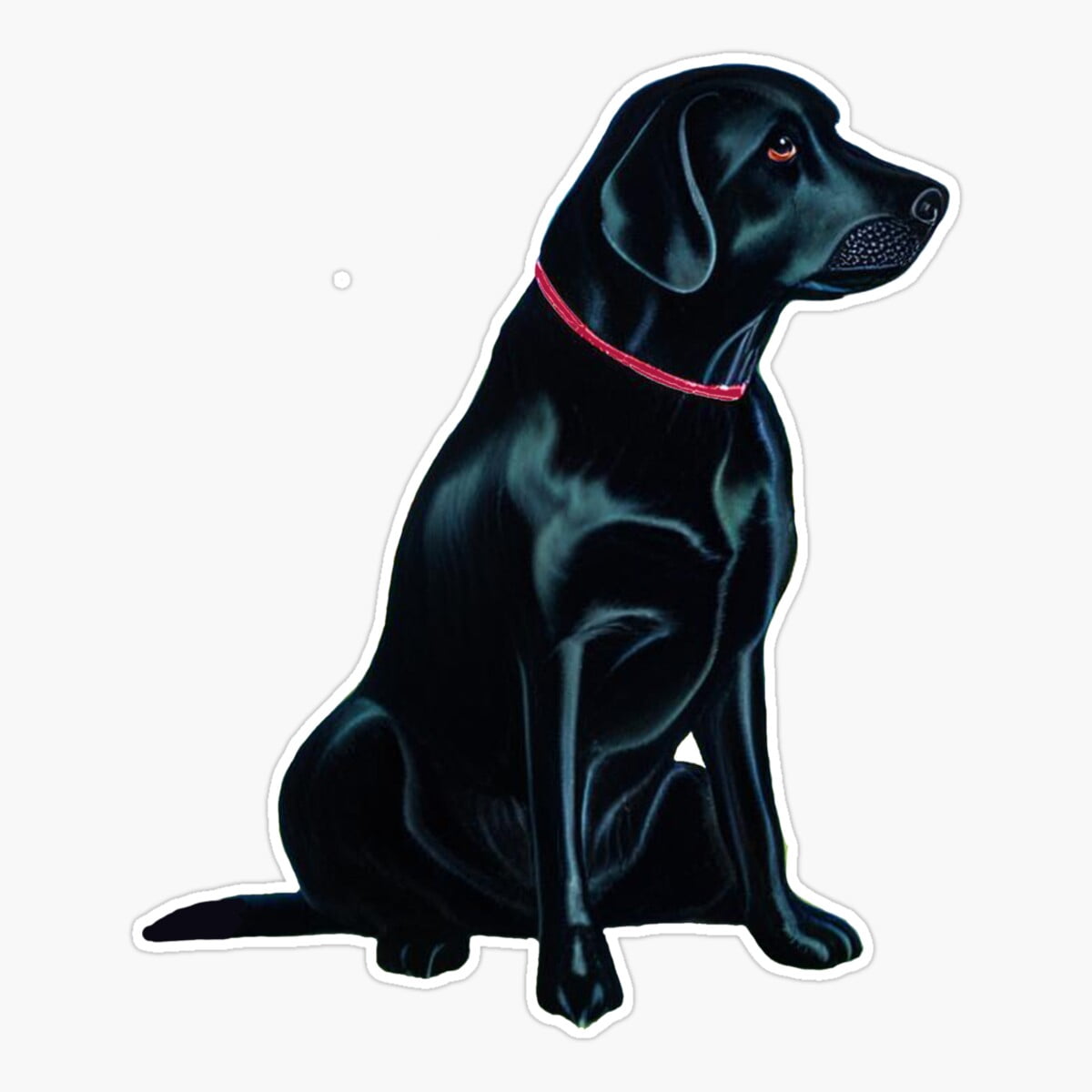 Maneki Black Labrador Sitting Silhouette Er, Phone Decal Water Bottle ...