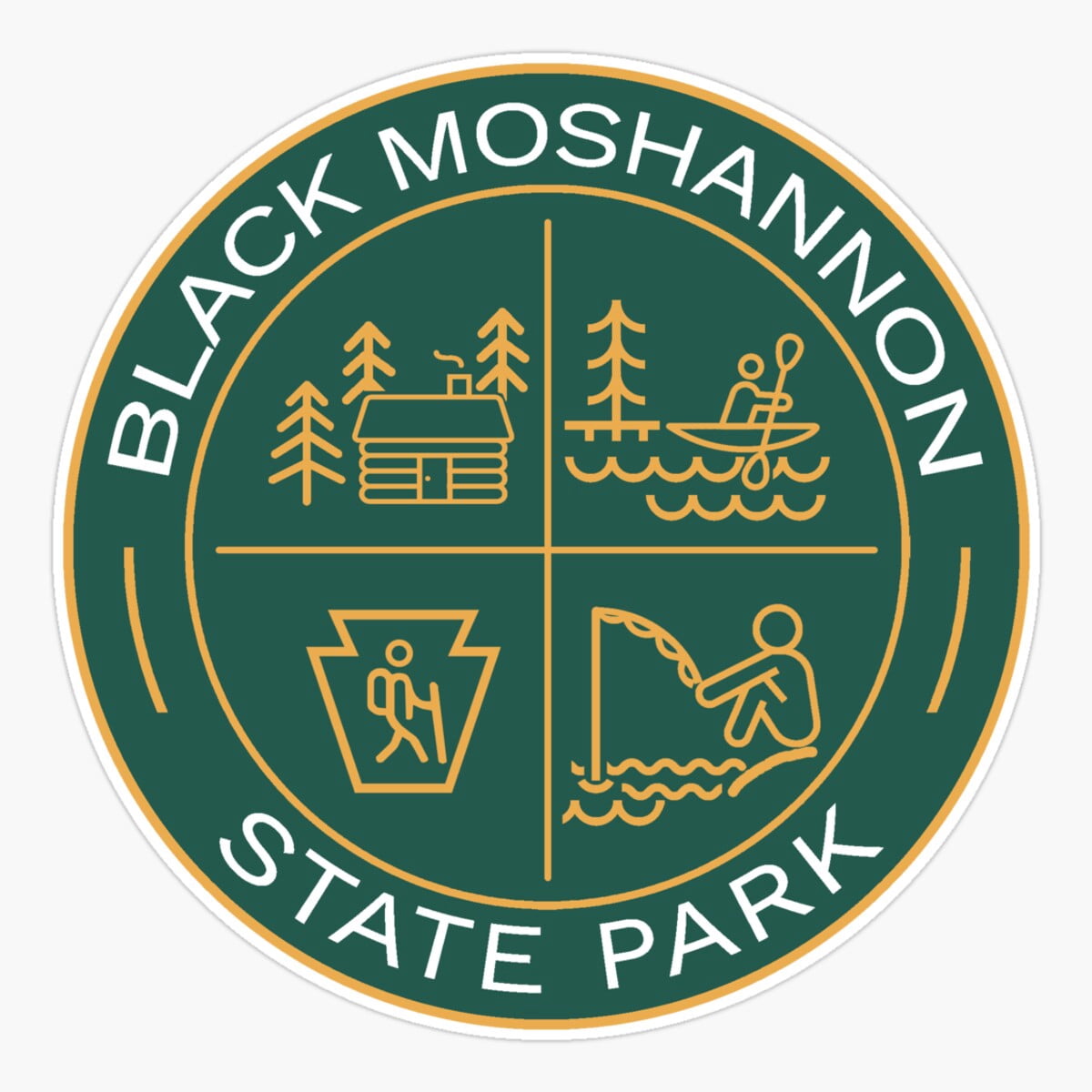 Maneki Black Moshannon State Park Heraldic Logo Er, Phone Decal Water ...