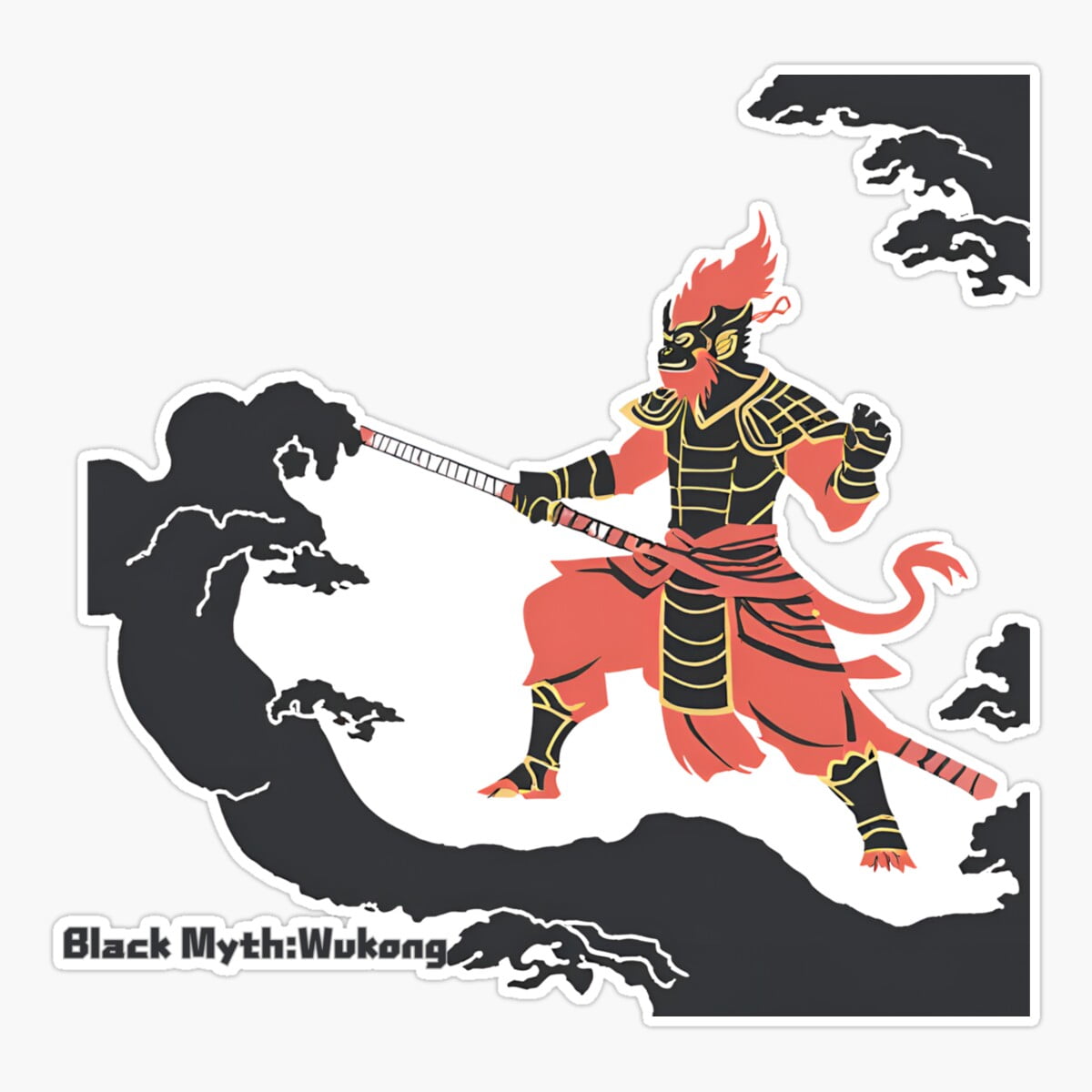 Maneki Black Myth: The Legend O Wukong Sticker, Phone Decal Water ...