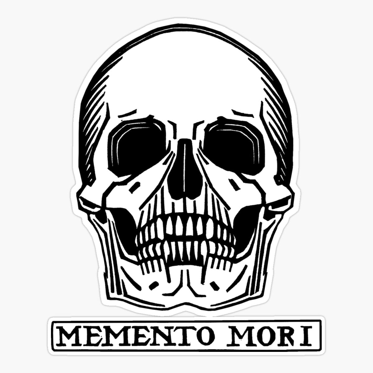 Maneki Black Nto Mori Skull And Slogan Er, Phone Decal Water Bottle ...