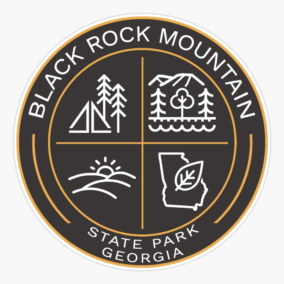 Maneki Black Rock Mountain State Park Heraldic Logo Er, Phone Decal ...