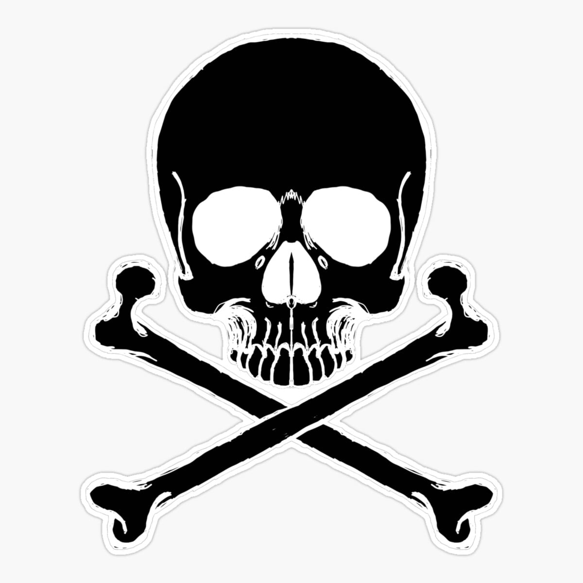 Maneki Black Skull And Crossbones Er, Phone Decal Water Bottle Stickers ...