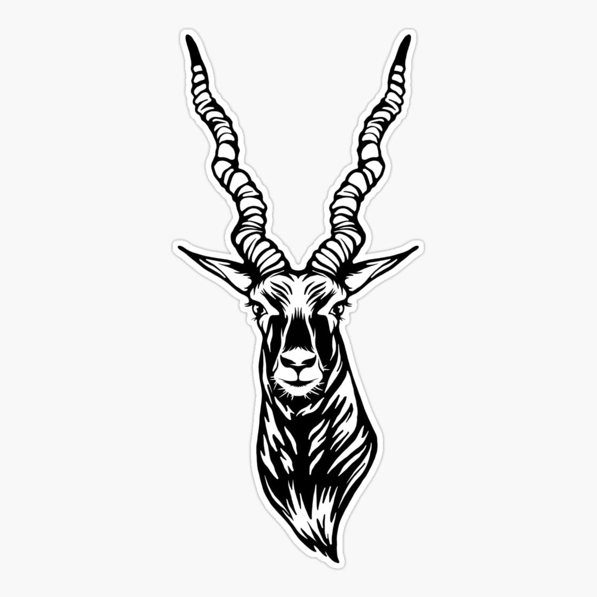 Maneki Blackbuck Antelope Face Er, Phone Decal Water Bottle Stickers ...