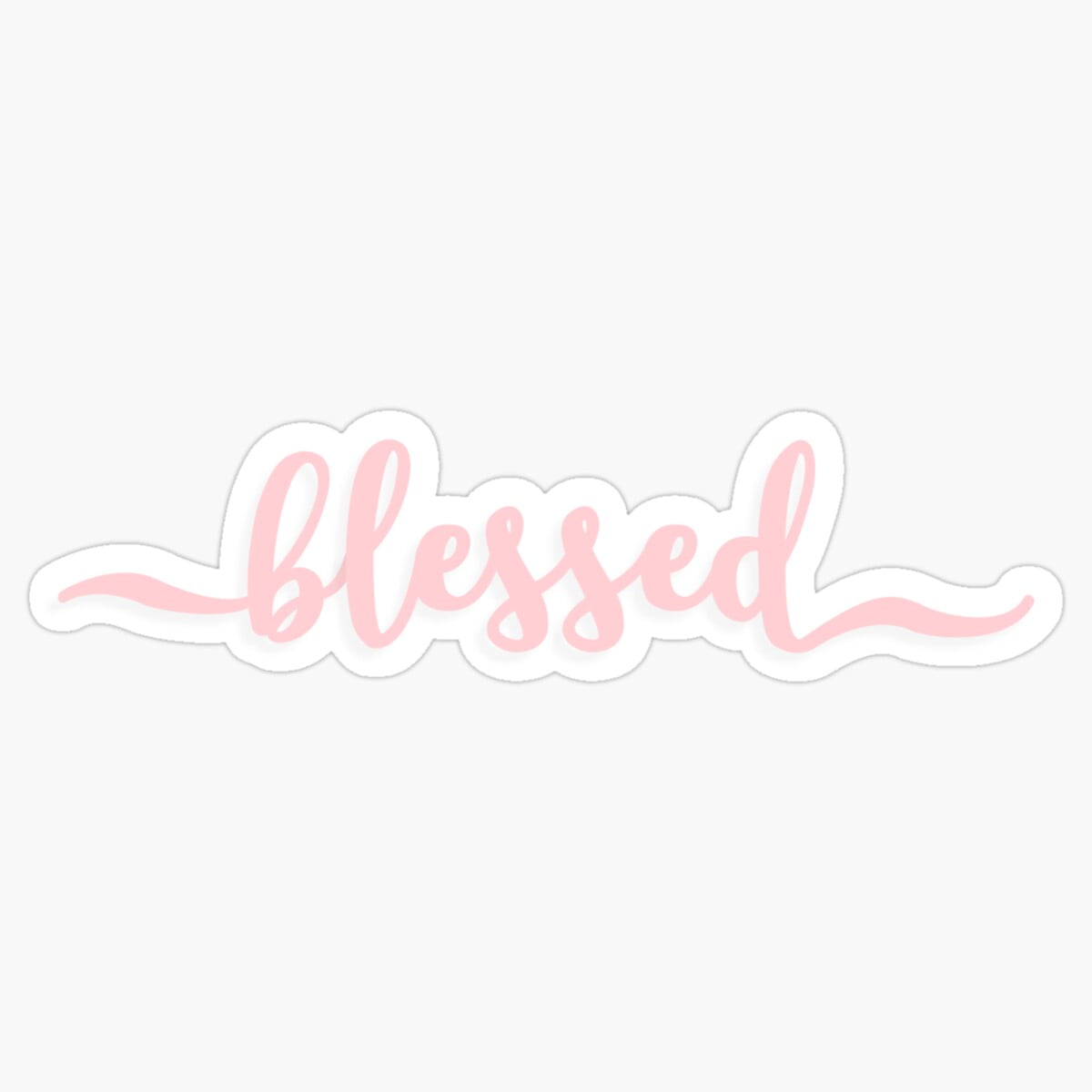 Maneki Blessed Cursive Script Design In Light Pink Er, Phone Decal ...