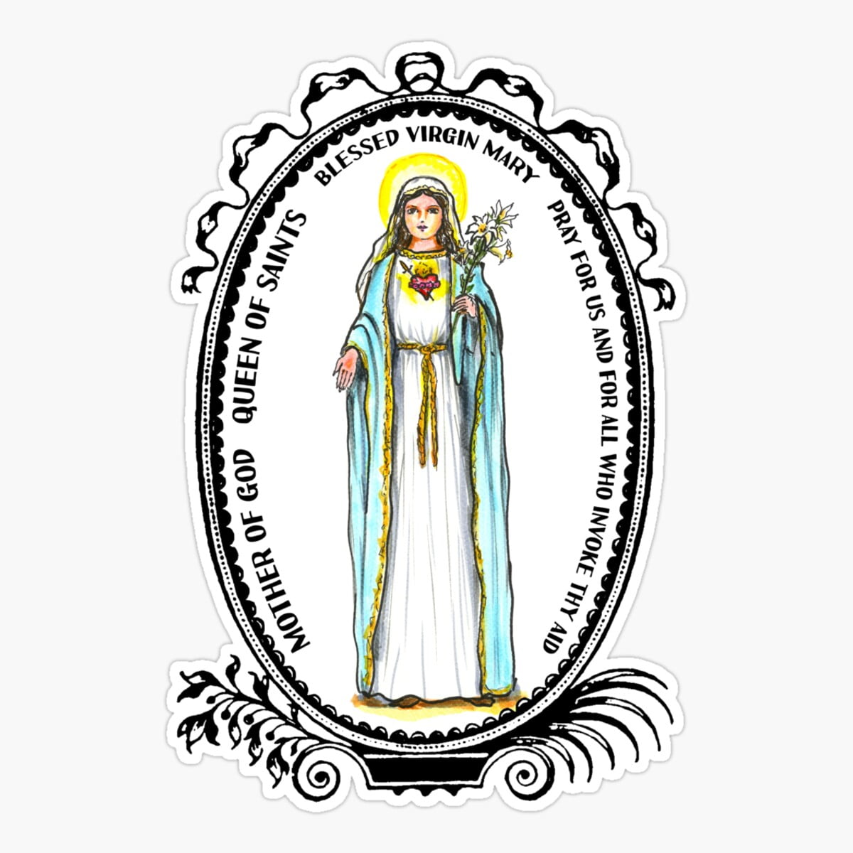 Maneki Blessed Virgin Mary Mother Of God Queen Of Saints Er, Phone ...