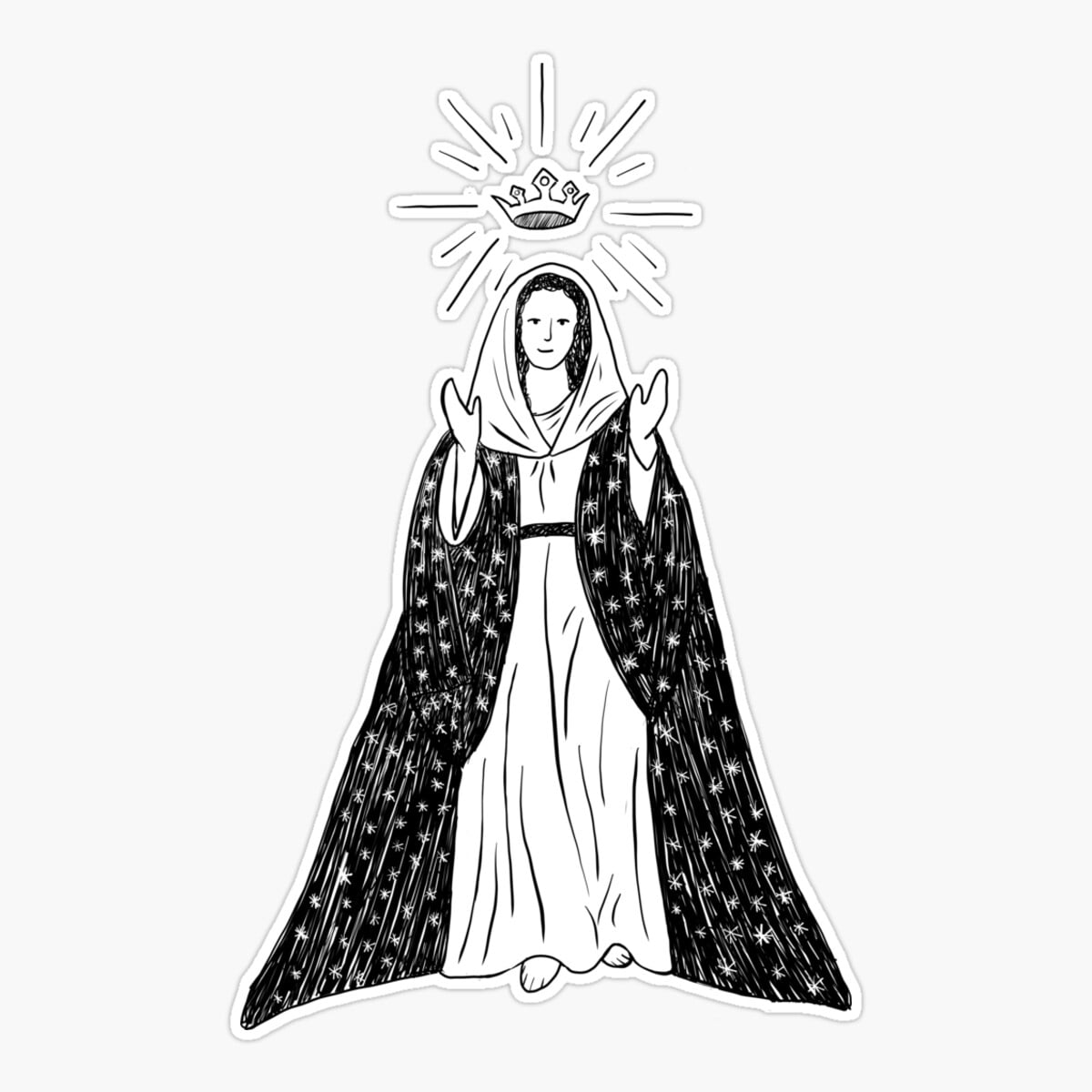 Maneki Blessed Virgin Mary, Queen Of The Universe Er, Phone Decal Water ...