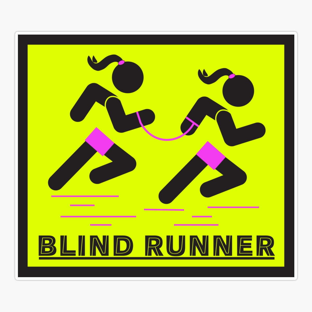 Maneki Blind Girls Running With Tether Er, Phone Decal Water Bottle ...