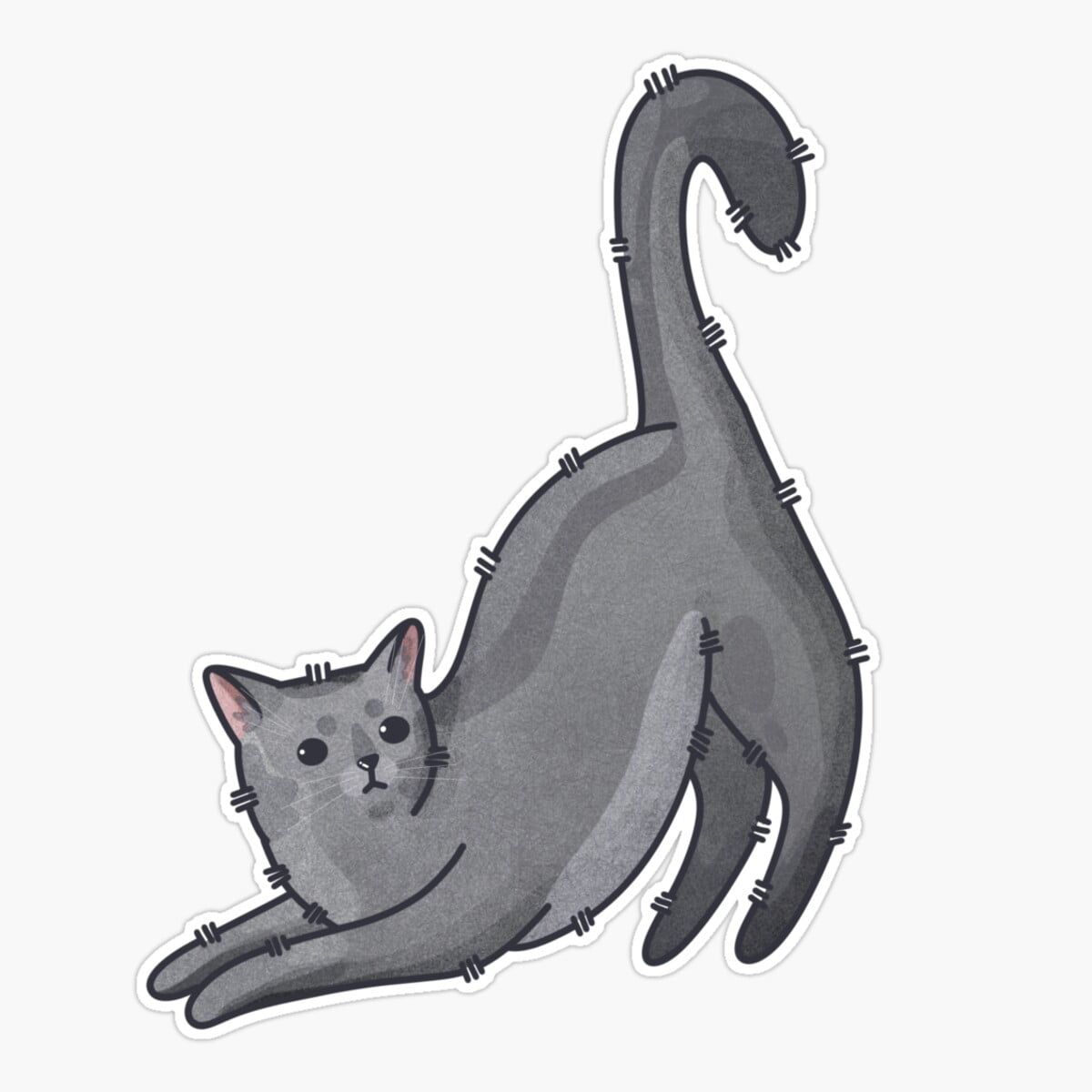 Maneki Blue Cat - Cat Lovers Gits Sticker, Phone Decal Water Bottle ...