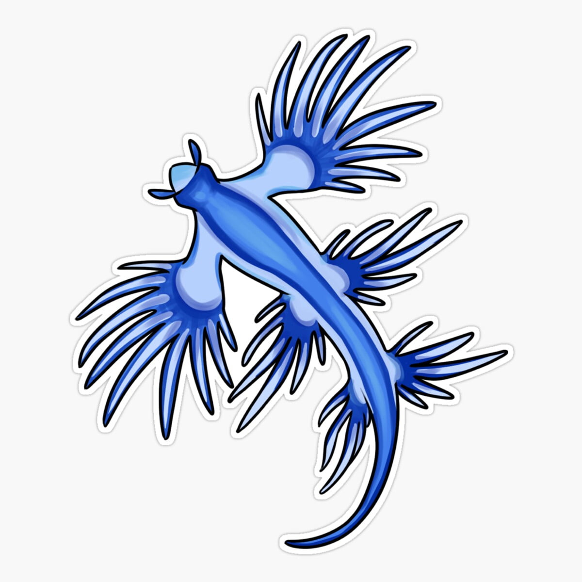 Maneki Blue Dragon Sea Slug Er, Phone Decal Water Bottle Stickers Car ...