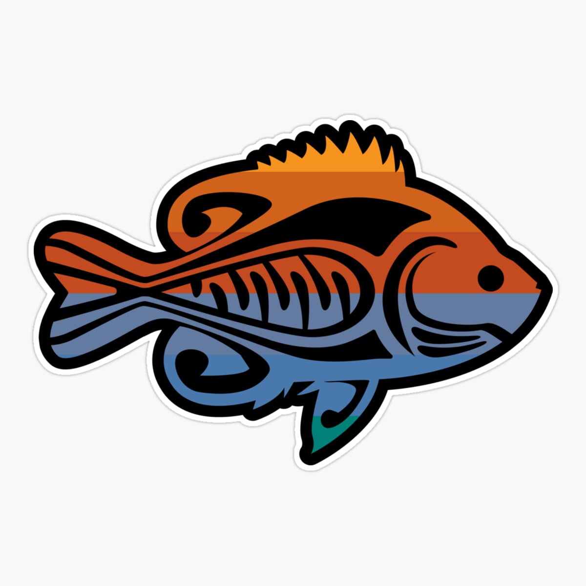 Maneki Blue Gill Tattoo Circular Sunset Sunrise Er, Phone Decal Water ...