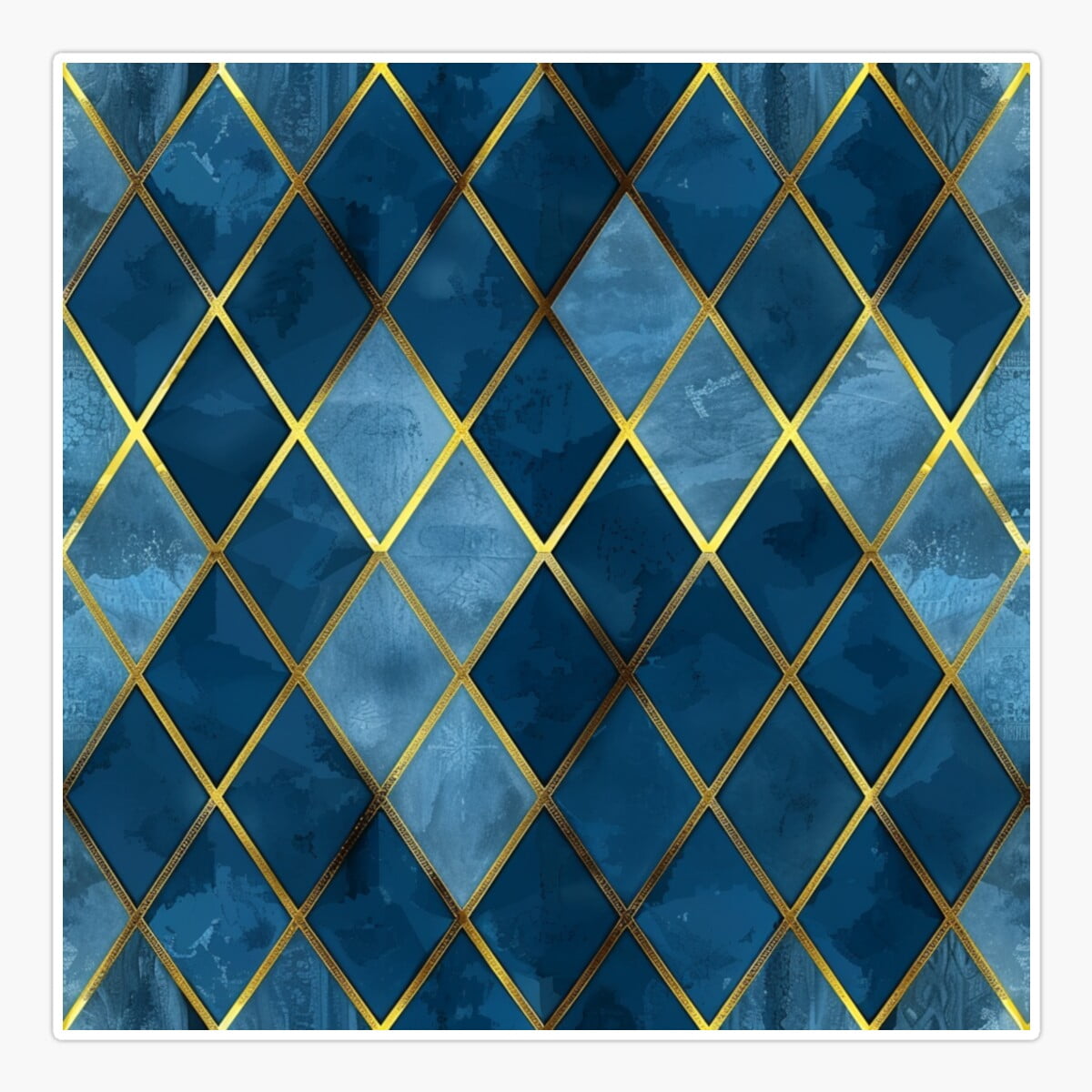 Maneki Blue Gold Windows Tiles Moti Pattern Design Er, Phone Decal ...
