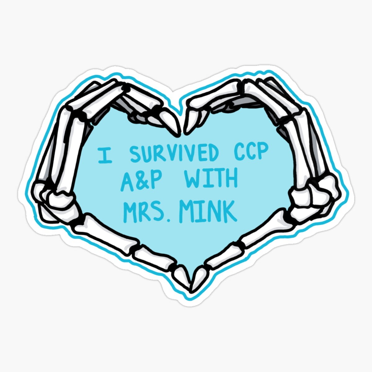 Maneki Blue I Survived Ccp A&P With Mrs. Mink Er, Phone Decal Water ...