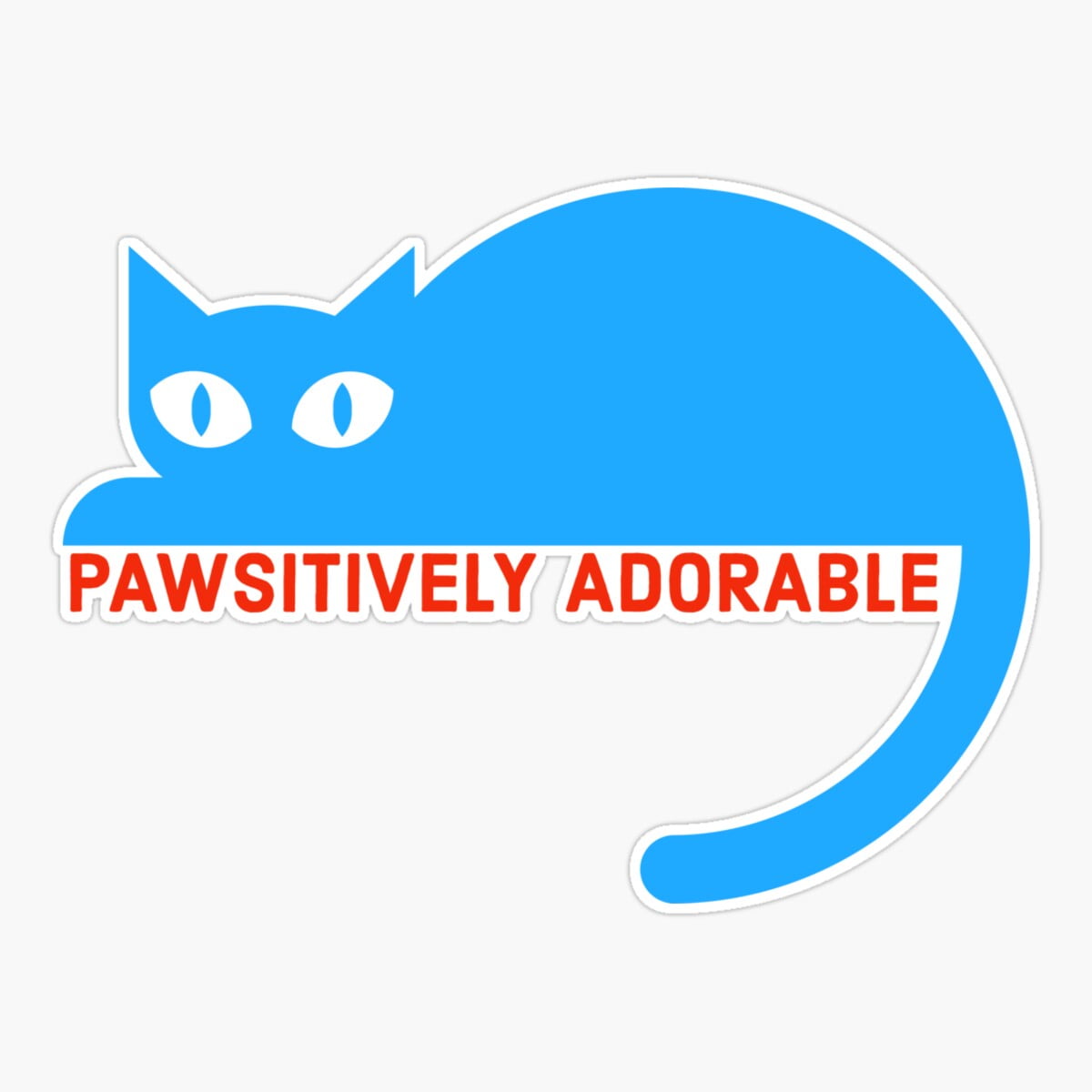 Maneki Blue Kawaii Cat, Pawsitively Adorable Sticker, Phone Decal Water ...