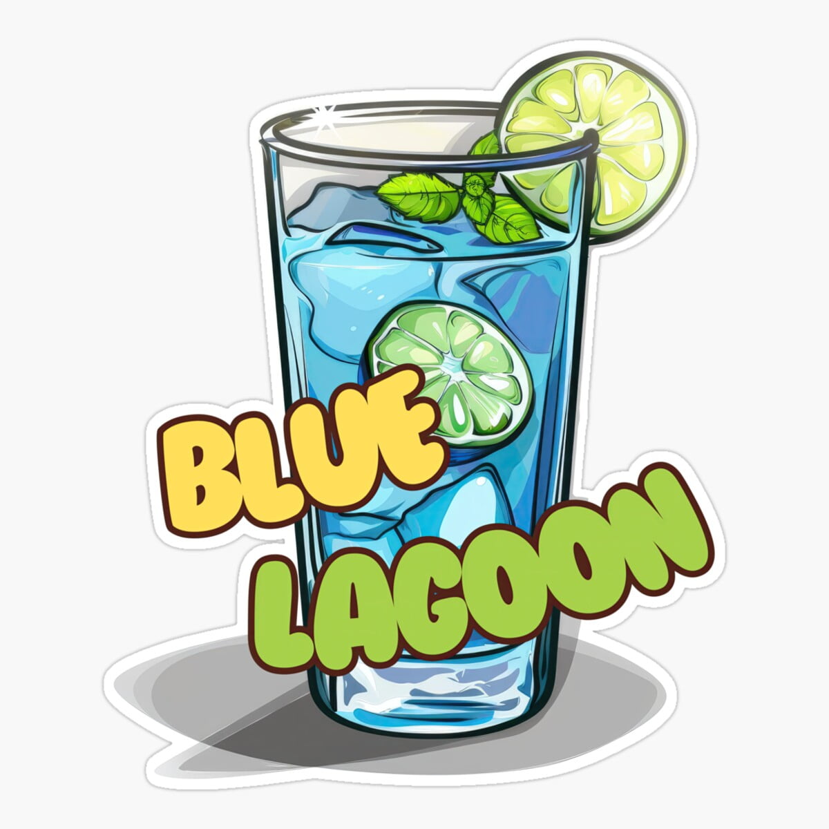 Maneki Blue Lagoon Cocktail | Cocktail | Beverage Sticker, Phone Decal ...