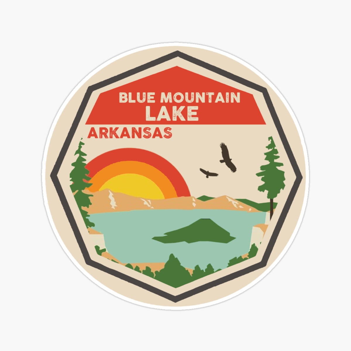 Maneki Blue Mountain Lake Arkansas Er, Phone Decal Water Bottle ...