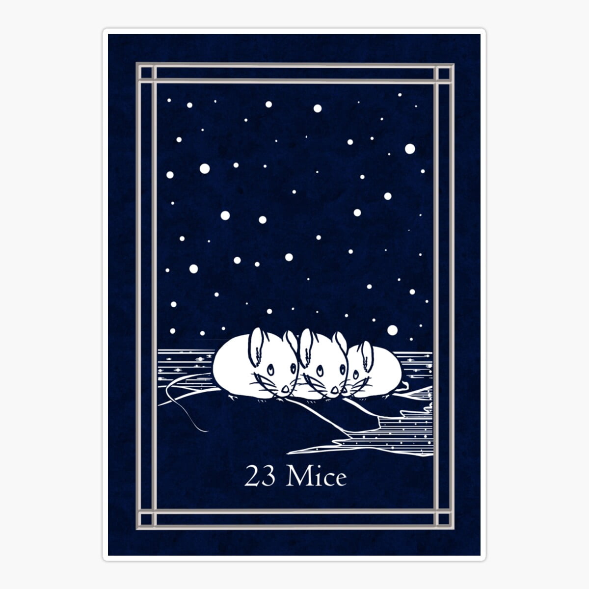 Maneki Blue Night Lenormand: Mice Er, Phone Decal Water Bottle Stickers ...